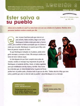 Lección 4 | Infantes | Ester salva a su pueblo | Escuela Sabática ...