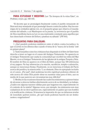 Lección 6 | Ester y Mardoqueo | Escuela Sabática | PDF