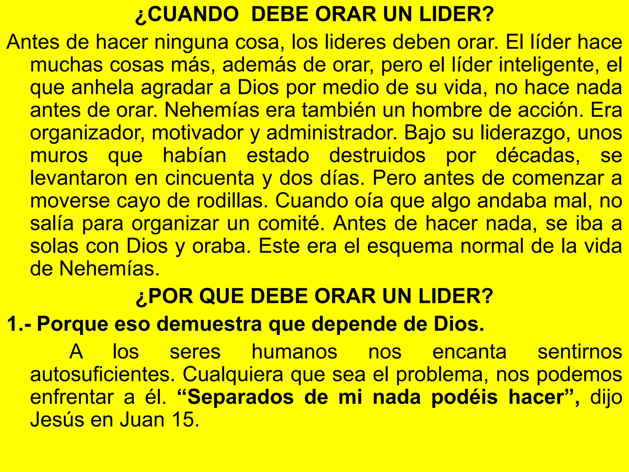 LA ORACION DE UN LIDER | PPTX