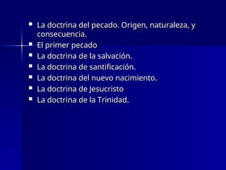 La doctrina del pecado. (Origen, naturaleza y consecuencias) | PPT