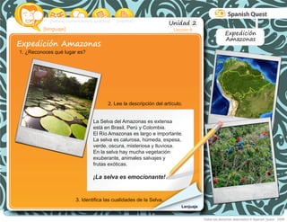 Spanish Lesson : Descubre el Amazonas | PDF