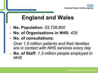 Lessons Learned in the National Patient Safety Agency in UK | PDF
