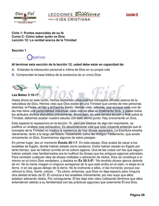 Lecciones De La Vida Cristiana MóDulo 1 LeccióN 12 | PDF