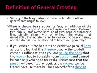 Lec crossing of cheques | PPT