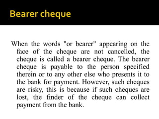 Lec crossing of cheques | PPTX