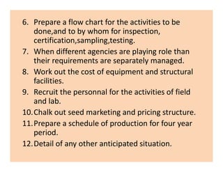 Development of seed programmes | PPT
