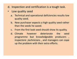 Development of seed programmes | PPT