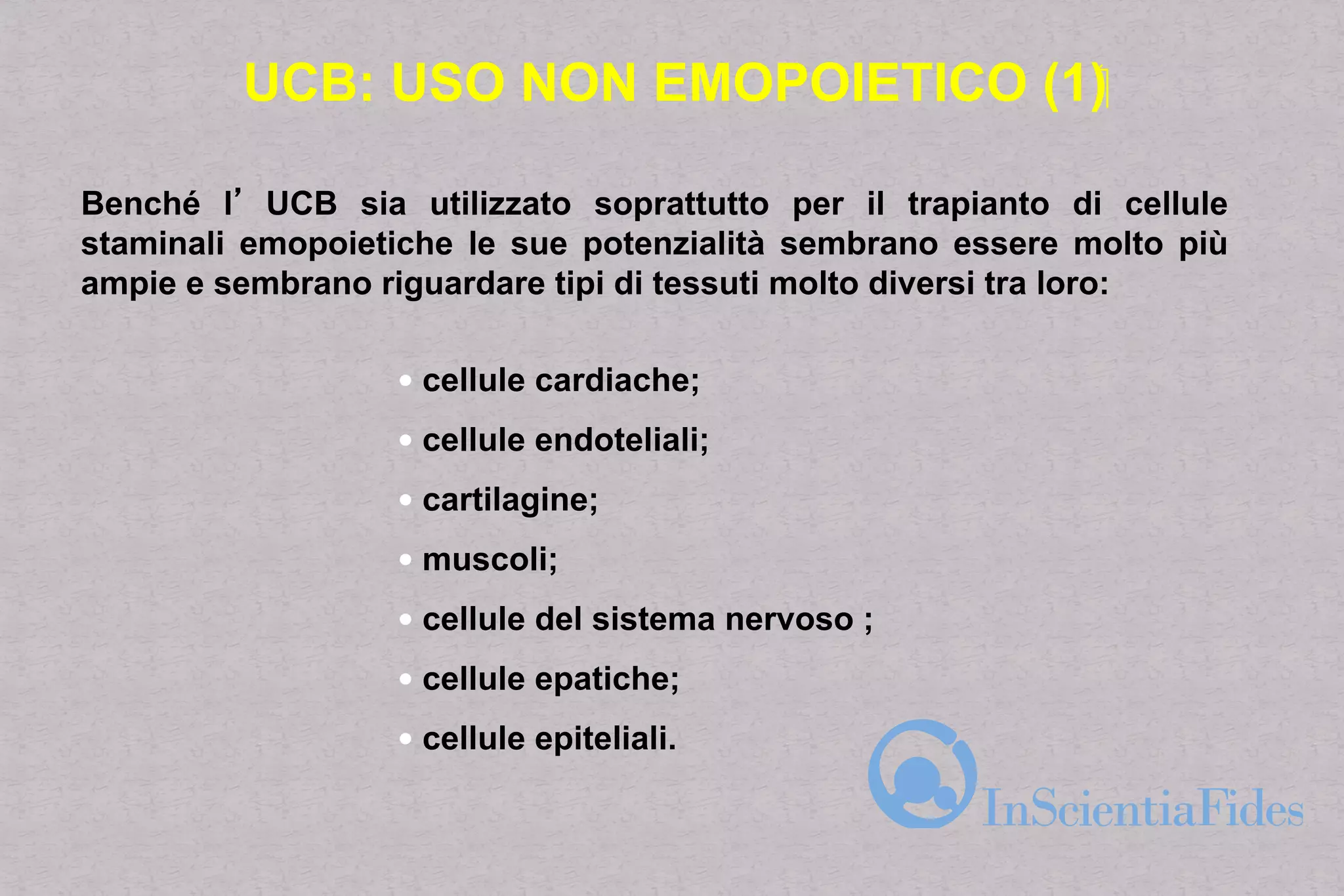 Le cellule staminali contenute nel sangue cordonale | PDF ...
