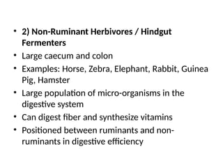 digestive organs of diffrent species of animals | PPTX