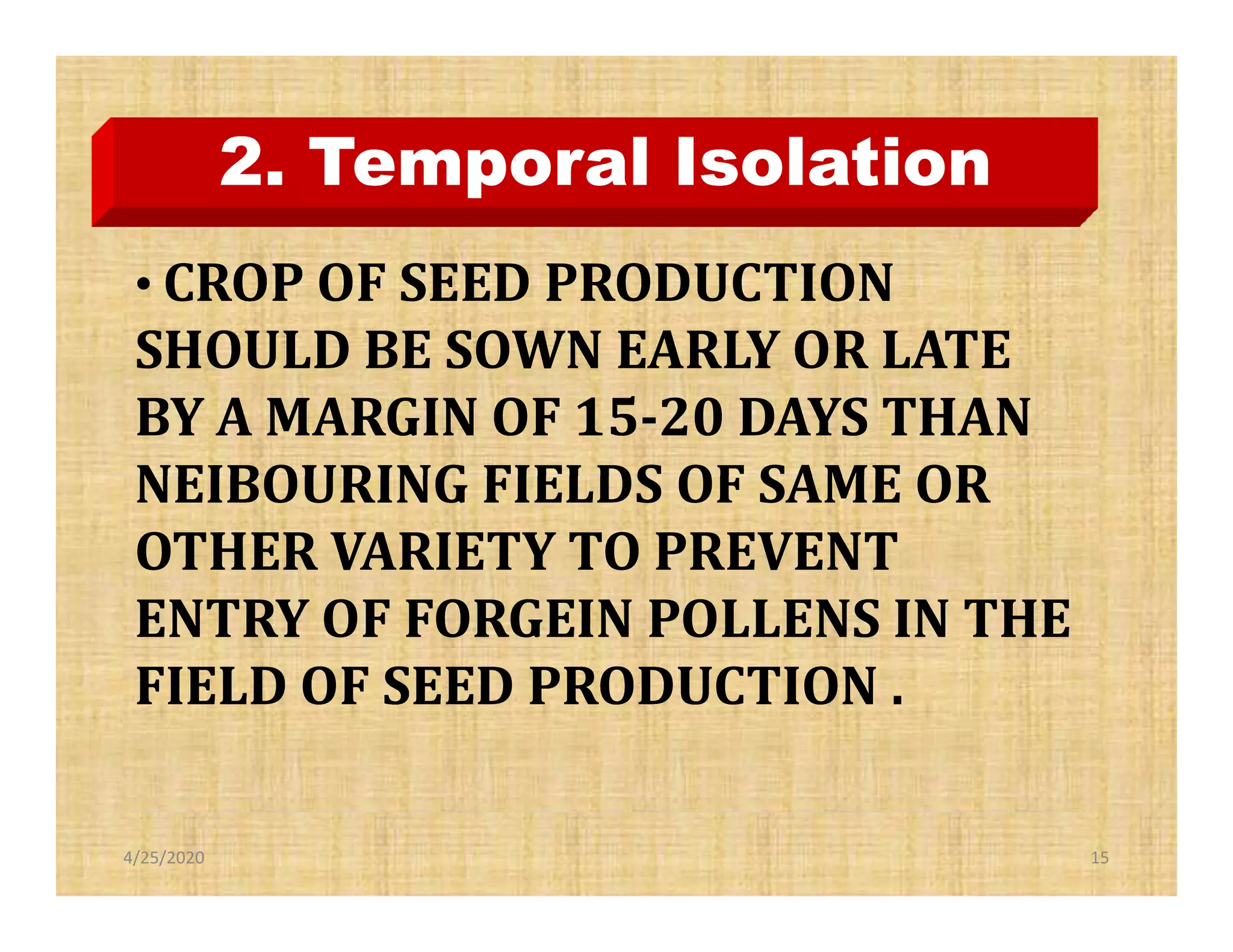 General principles of seed production | PDF