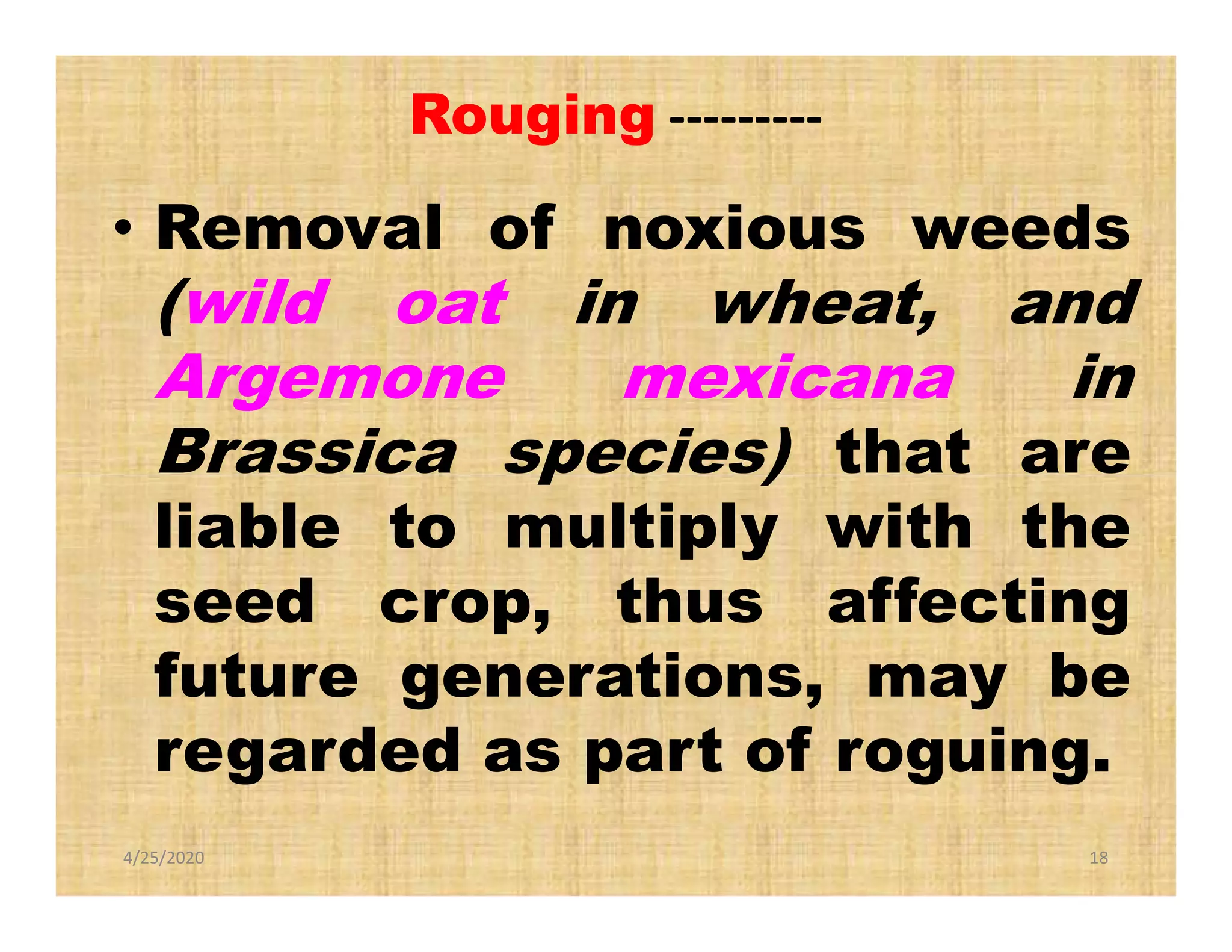 General principles of seed production | PDF