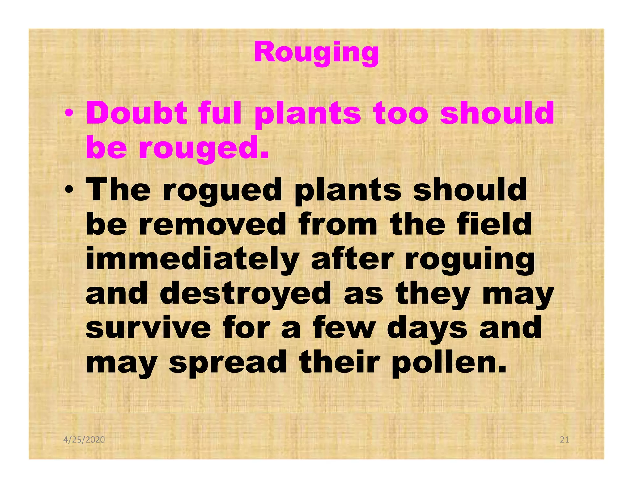 General principles of seed production | PDF