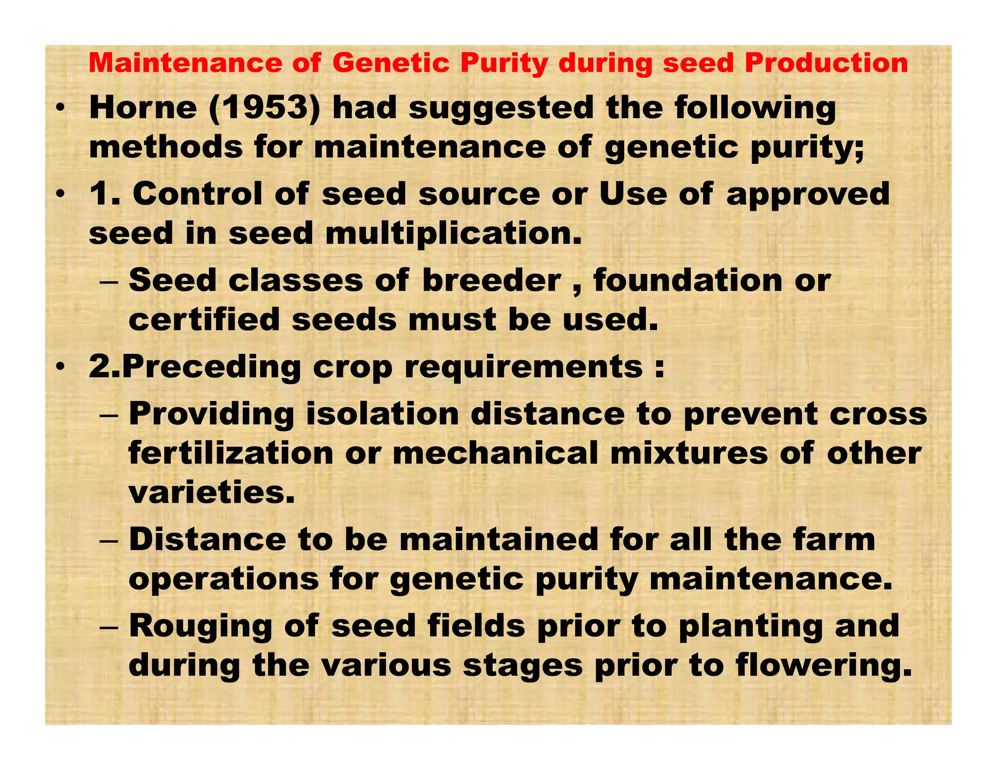General principles of seed production | PDF