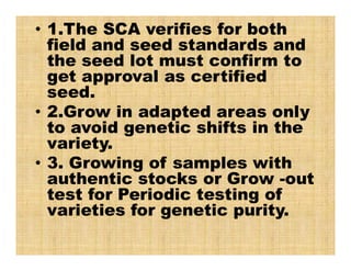 General principles of seed production | PDF