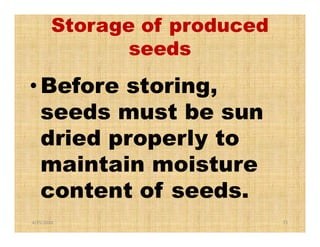 General principles of seed production | PDF