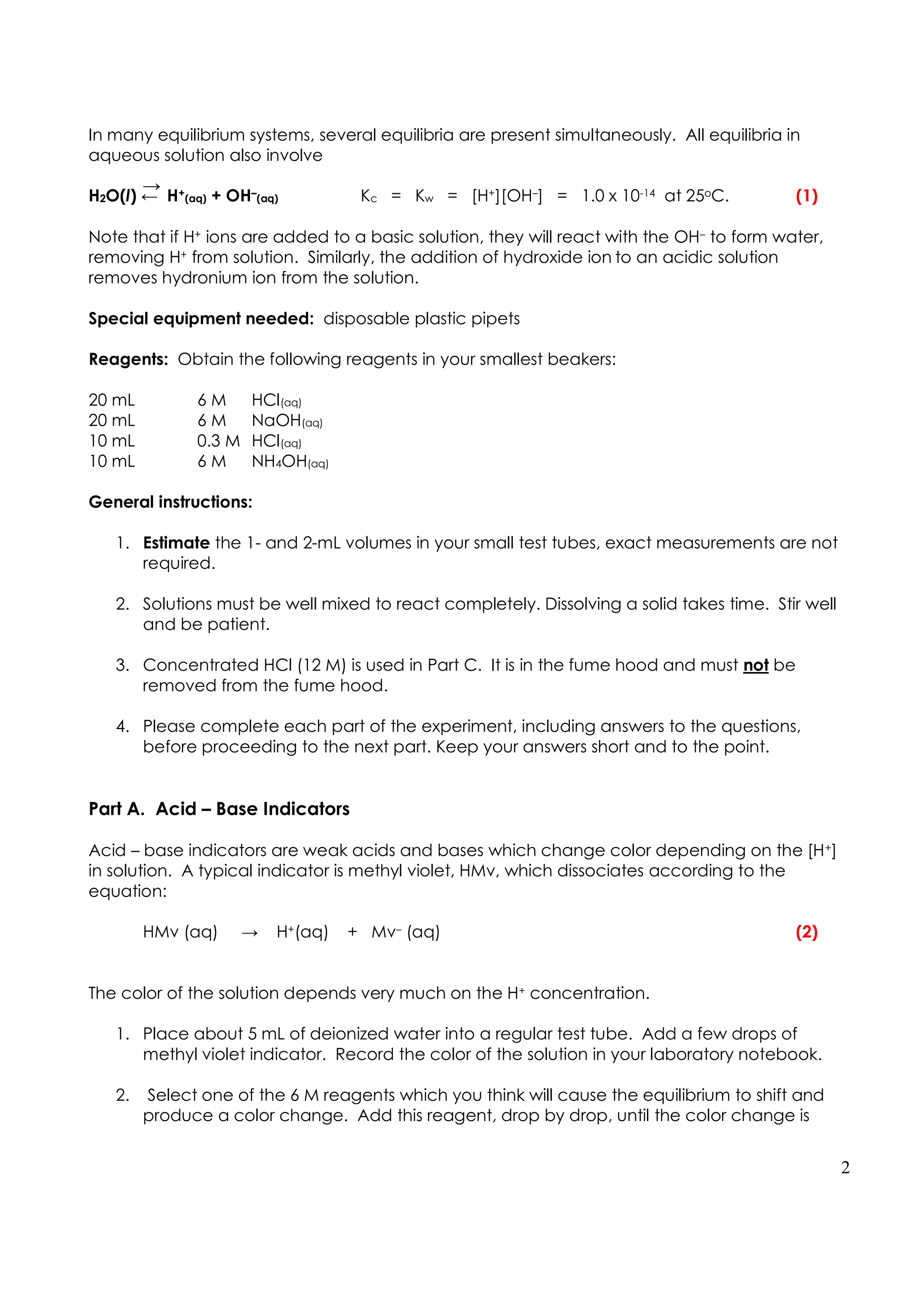 Le chatelier equilibrium | PDF
