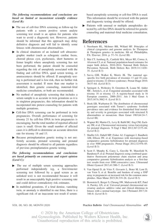 Practice Bulletin #226, Screening for Chromosomal Abnormalities | PDF