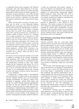 Practice Bulletin #226, Screening for Chromosomal Abnormalities | PDF