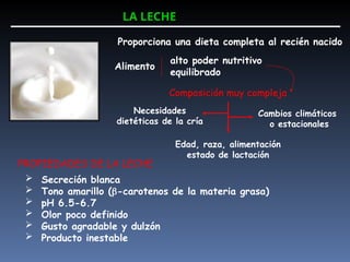 LECHE 1 - CARACTERISTICAS DE LA LECHE - UPT.ppt