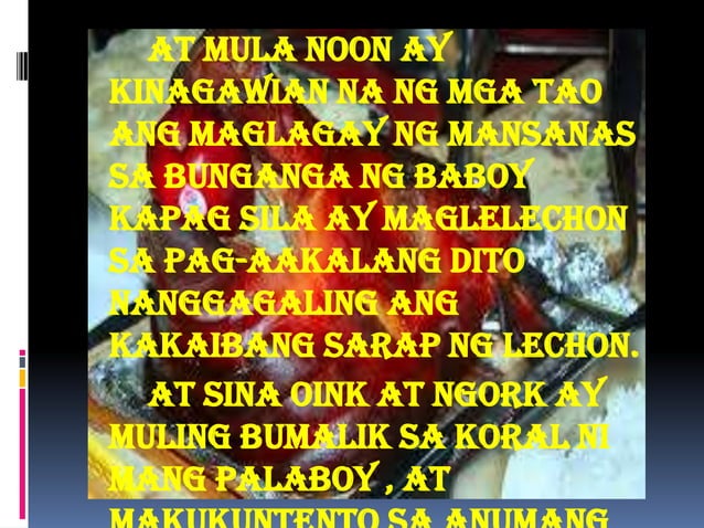 alamat ng mansanas sa bunganga ng letchon | PPTX