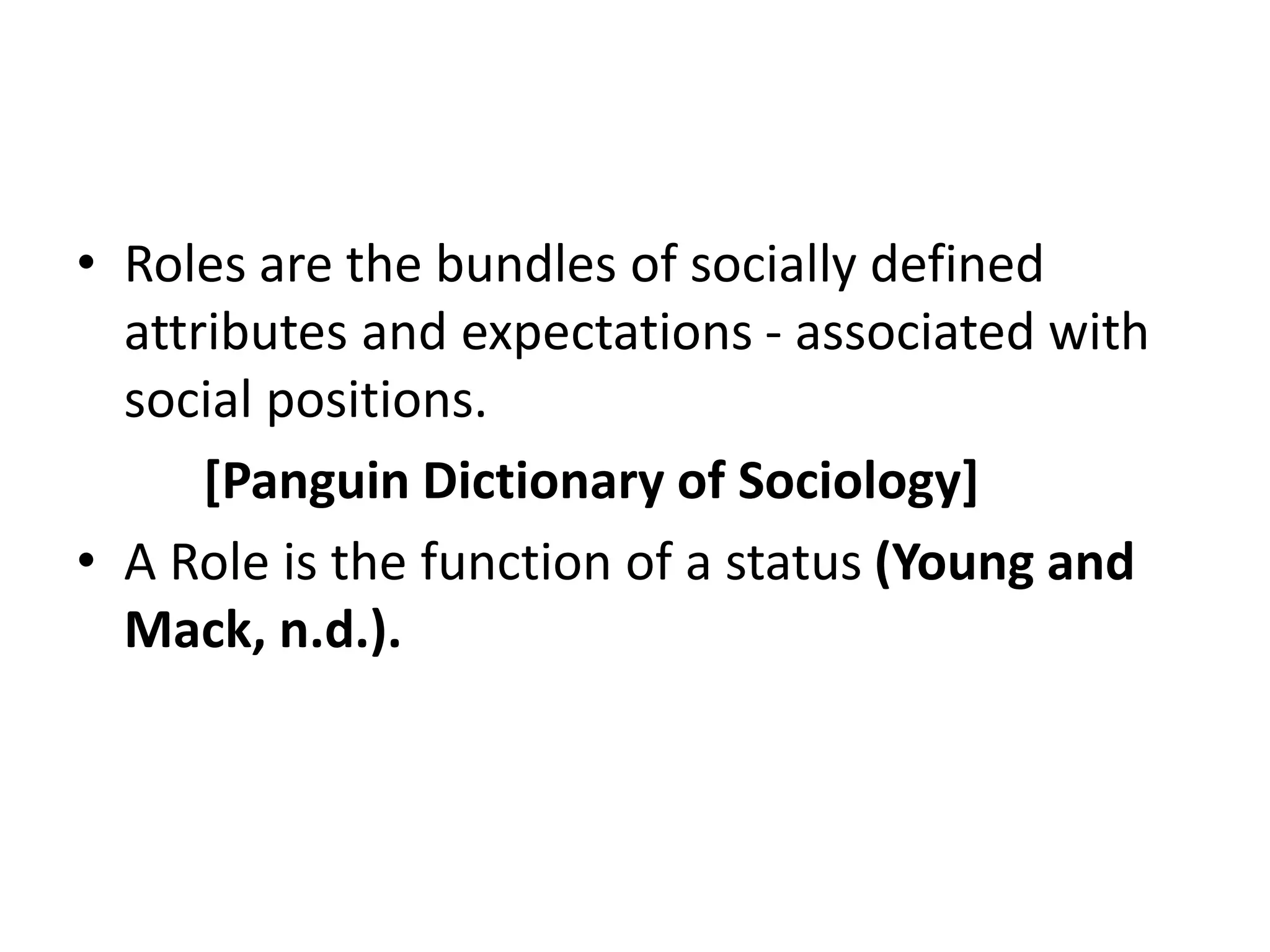 Lec iii Role and Status - Imran Ahmad Sajid | PPTX