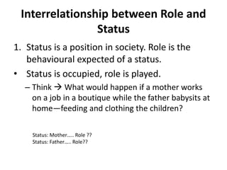 Lec iii Role and Status - Imran Ahmad Sajid | PPTX