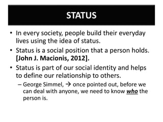 Lec iii Role and Status - Imran Ahmad Sajid | PPTX