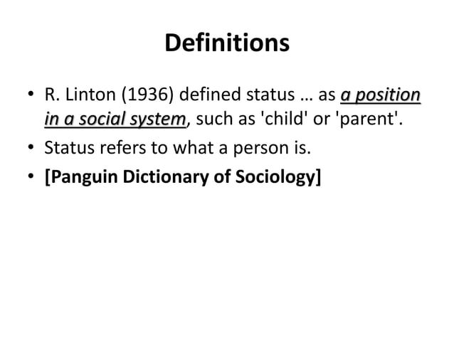 Lec iii Role and Status - Imran Ahmad Sajid | PPTX