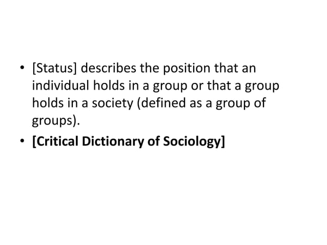 Lec iii Role and Status - Imran Ahmad Sajid | PPTX