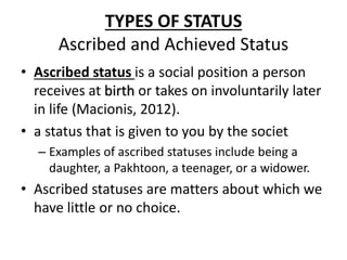 Lec iii Role and Status - Imran Ahmad Sajid | PPTX