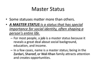 Lec iii Role and Status - Imran Ahmad Sajid | PPTX