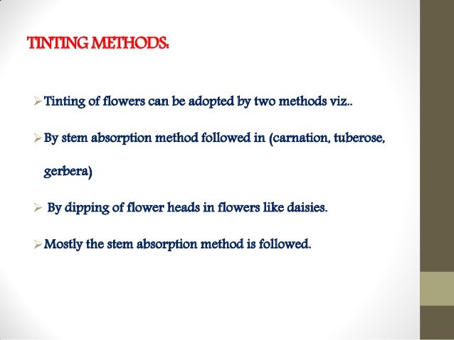 Tinting of cut flowers. | PDF