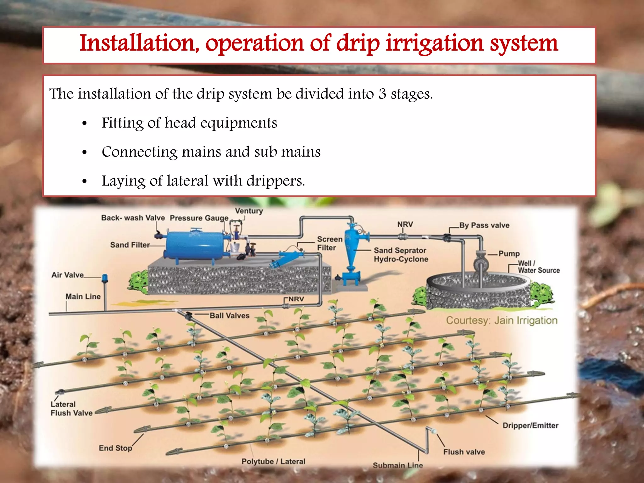 Design, layout and installation of drip and fertigation in precision ...