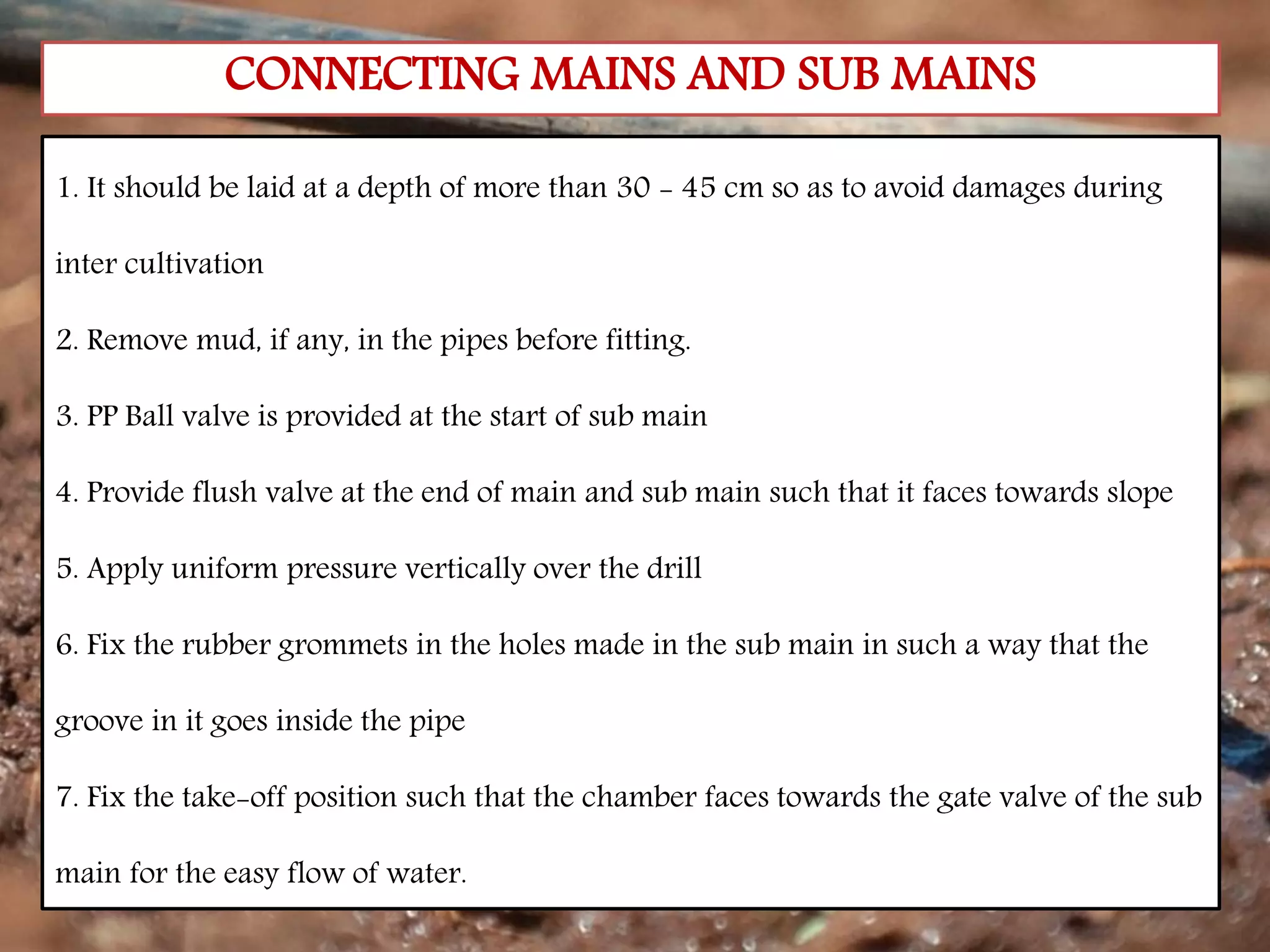 Design, layout and installation of drip and fertigation in precision ...