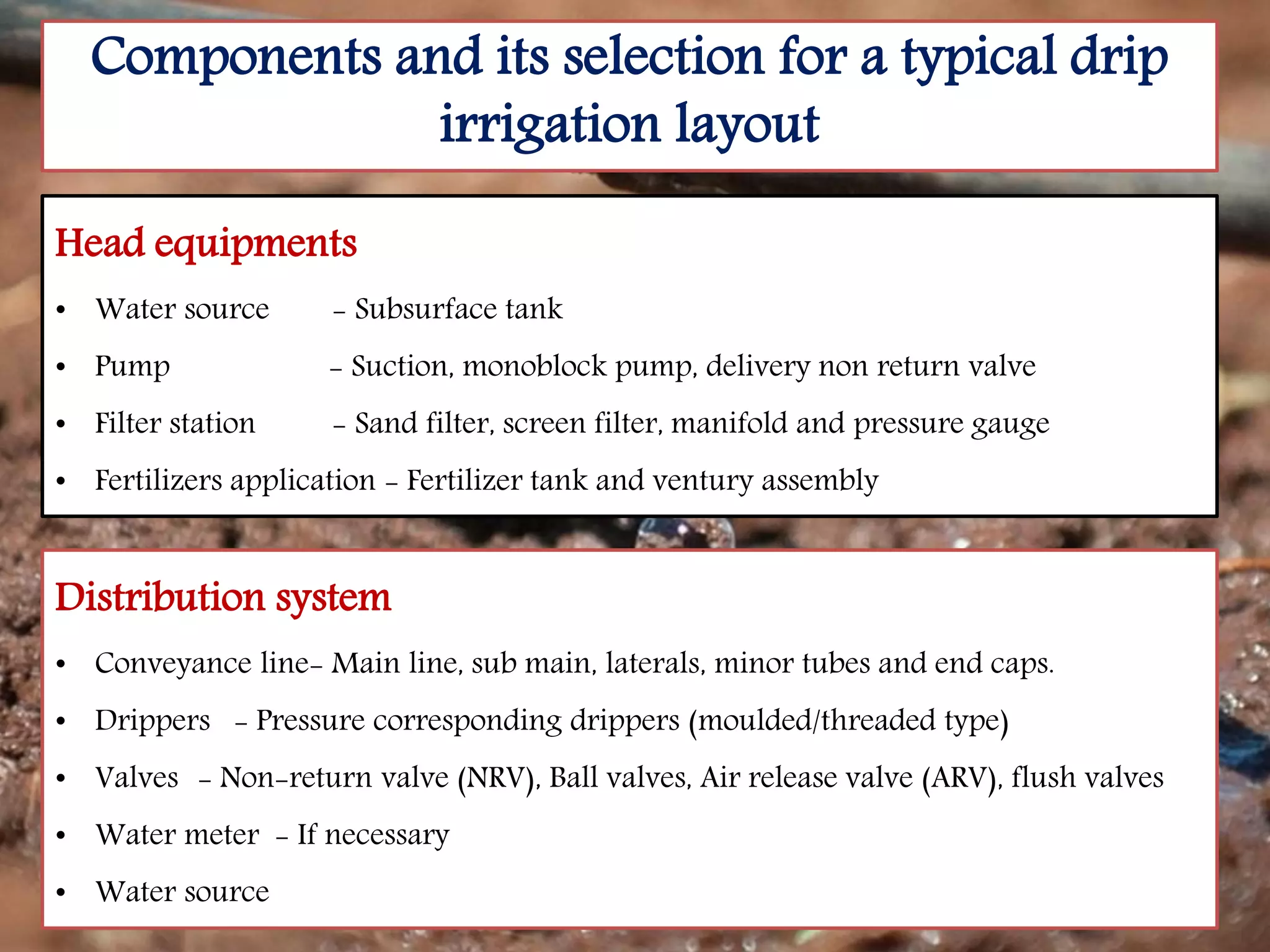 Design, layout and installation of drip and fertigation in precision ...