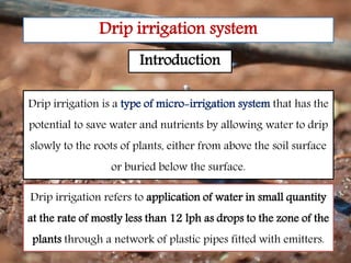 Design, layout and installation of drip and fertigation in precision ...