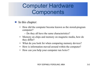 Lec no. 3 comp hardware components | PPT