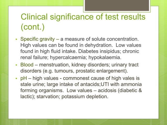 Clinical Chemistry urinalysis | PPT
