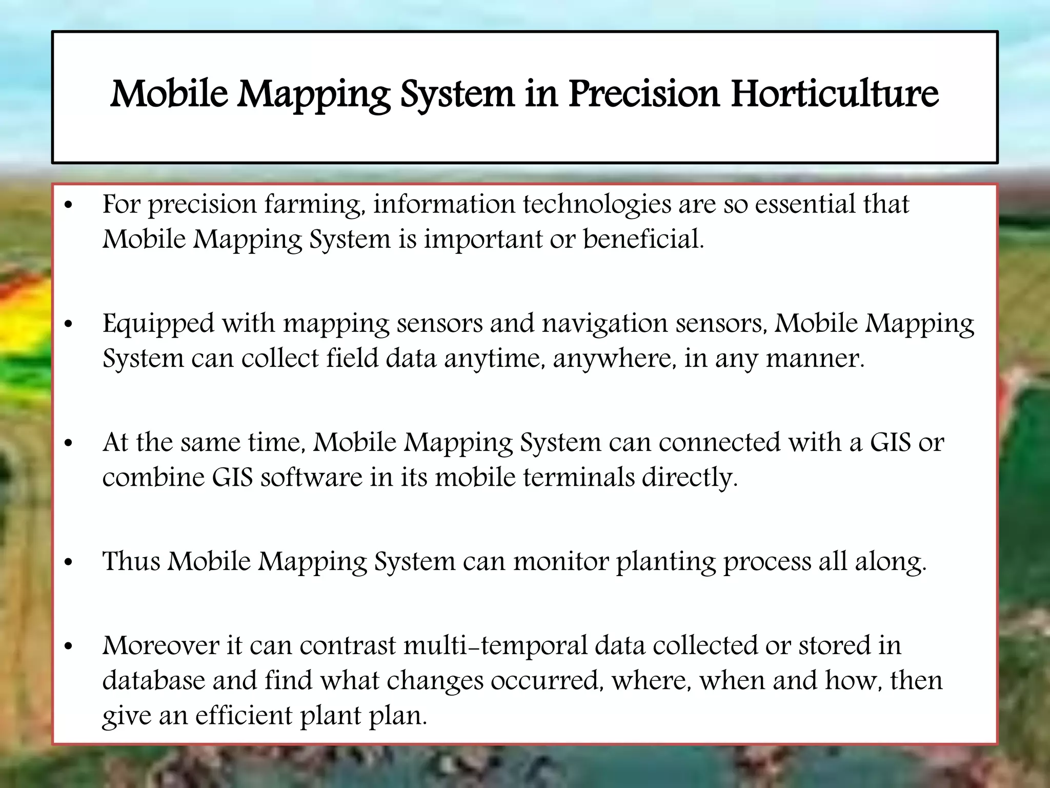 Thematic maps, spatial variability, mobile mapping systems and its application in precision ...