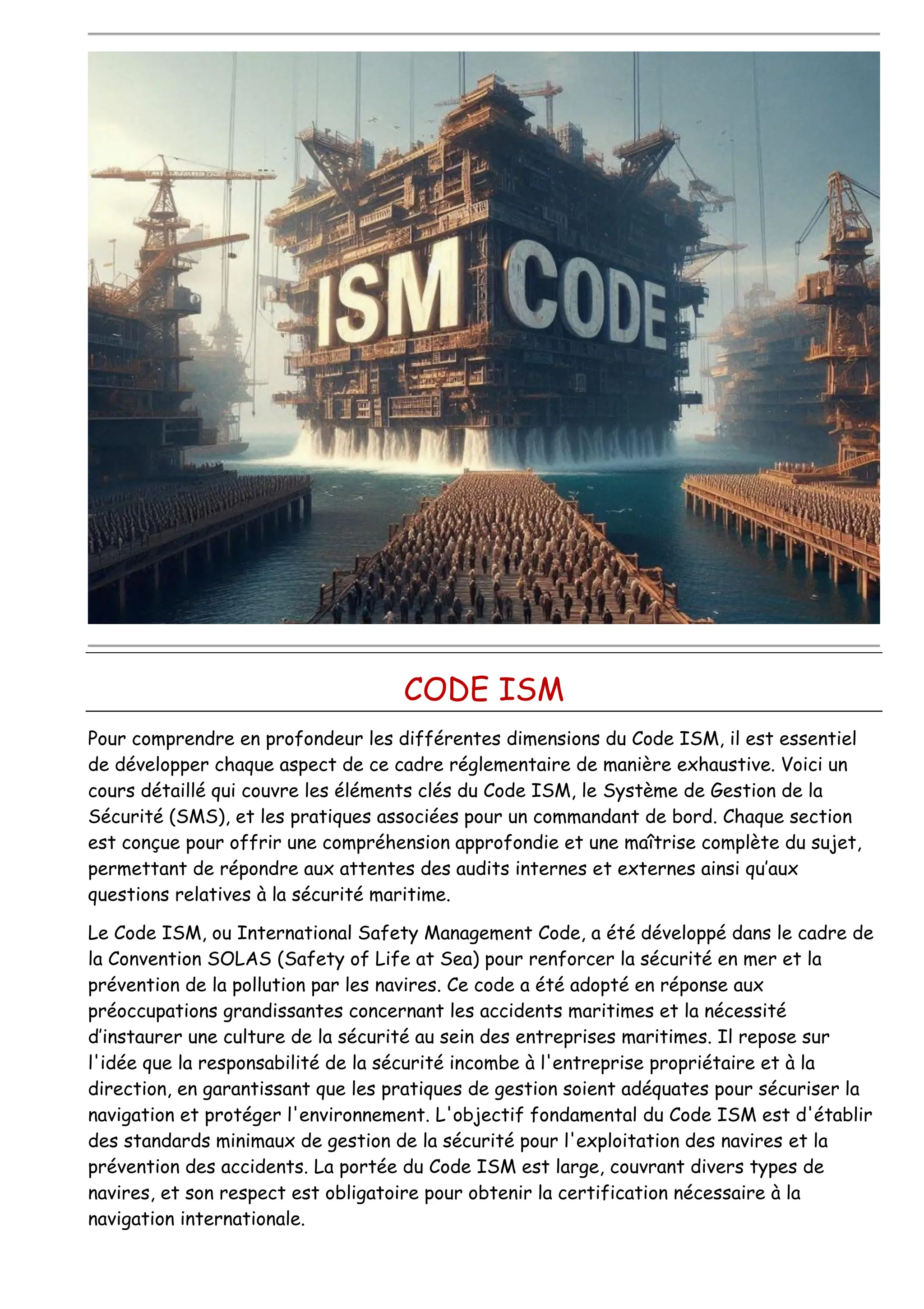 _ Le CODE-ISM.pdf Sécurité et Conformité Maritime OMI-OIT | PDF