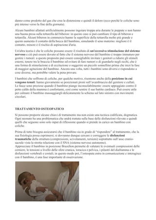 LE COLICHE DEL NEONATO: CAUSE E TRATTAMENTO OSTEOPATICO | PDF