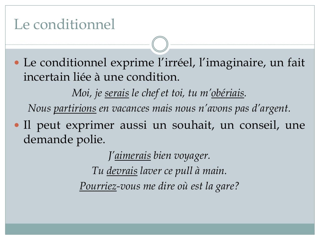 Le conditionnel