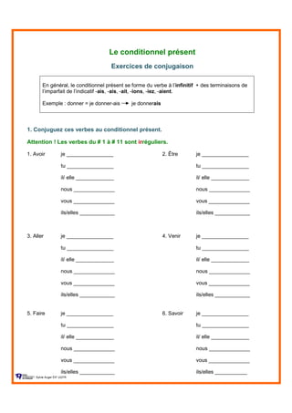 Le Conditionnel Exercices | Exercice Conditionnel Français Facile – EYKYB