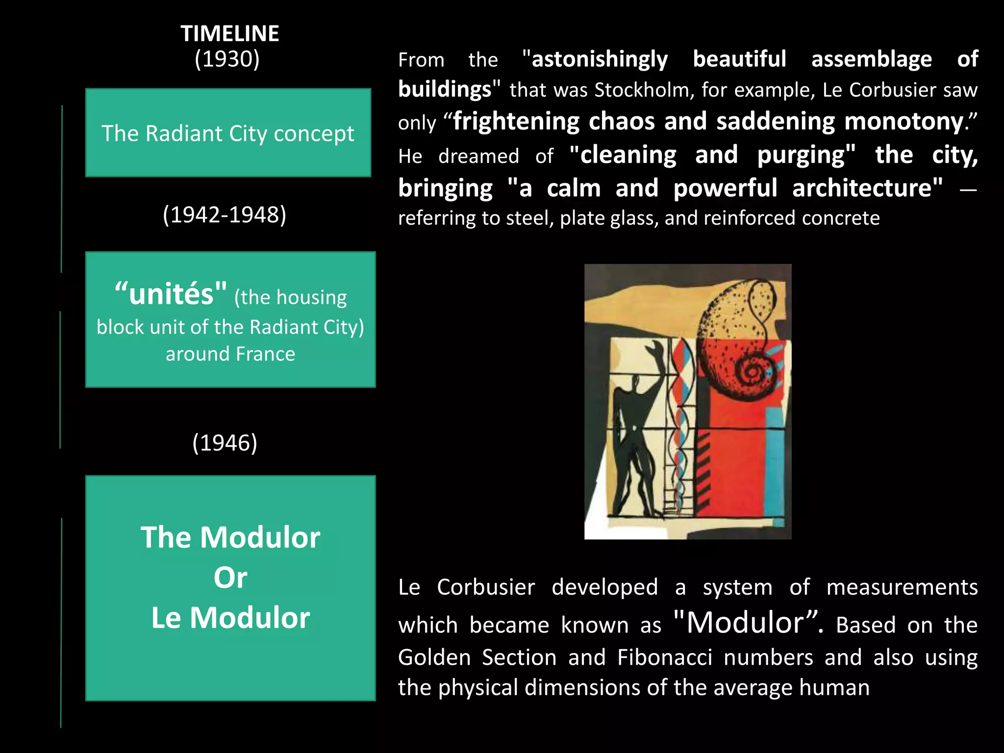 Le Corbusier - manifestation of human scale into mathematical truths | PPT
