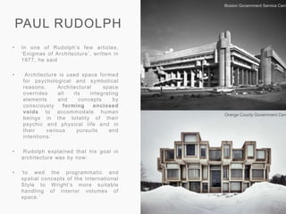 Brutalism - Le Corbusier and Paul Rudolph | PPTX