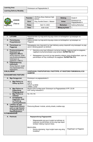 Lesson exemplar sa edukasyon sa pagpapakatao 9.doc