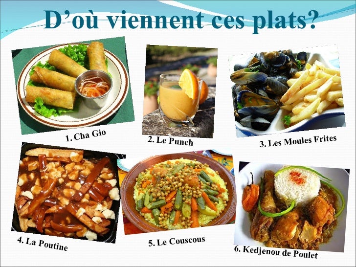 Le cours interculturel: La cuisine francophone