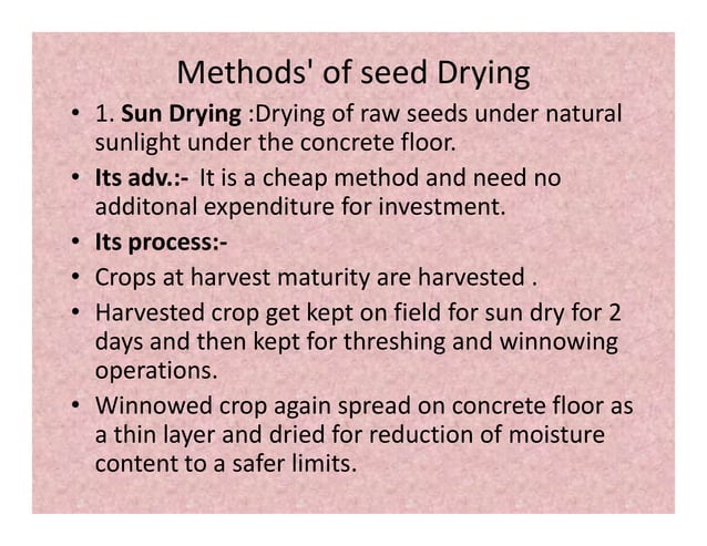 Principles of seed drying | PDF