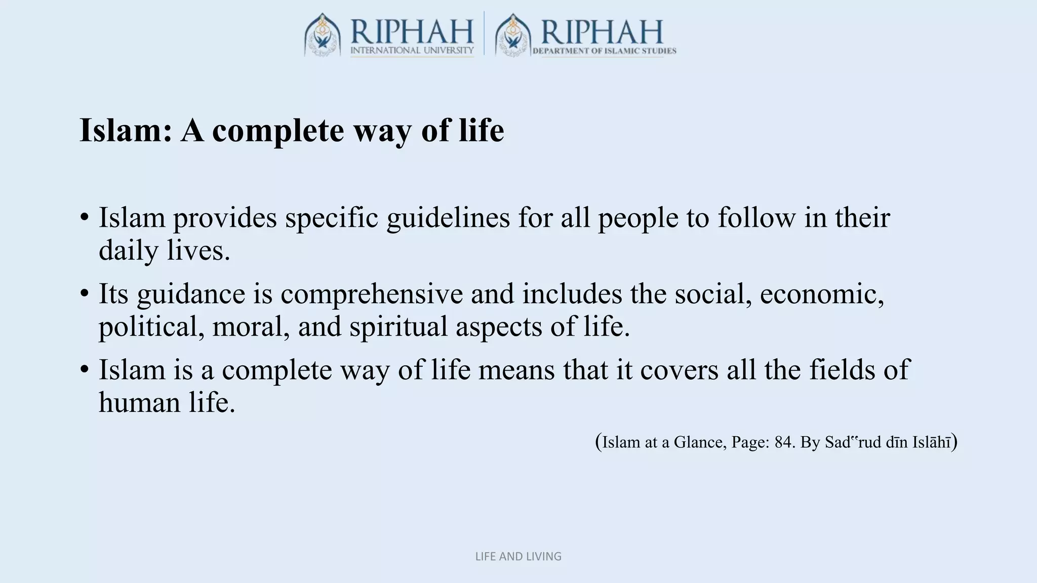 Lecrure-1 An Introduction to Islamic Vision of Life (1).pptx