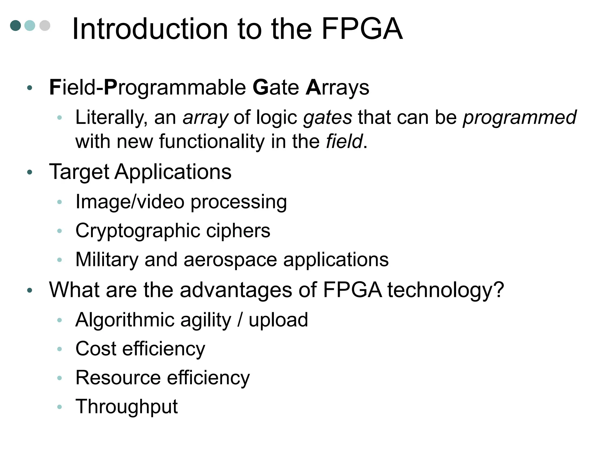 lecture one of fpga course on reconfig sys | PPTX